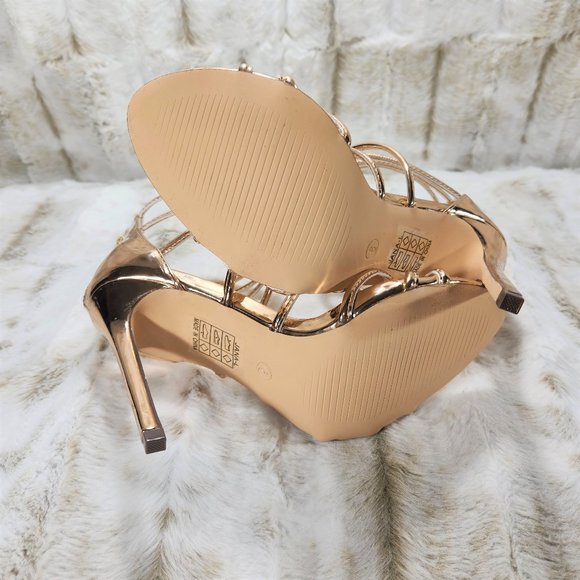 So Me | Shoes | So Me Rose Gold 5 Strappy Closed Back High Heels Shoes ...